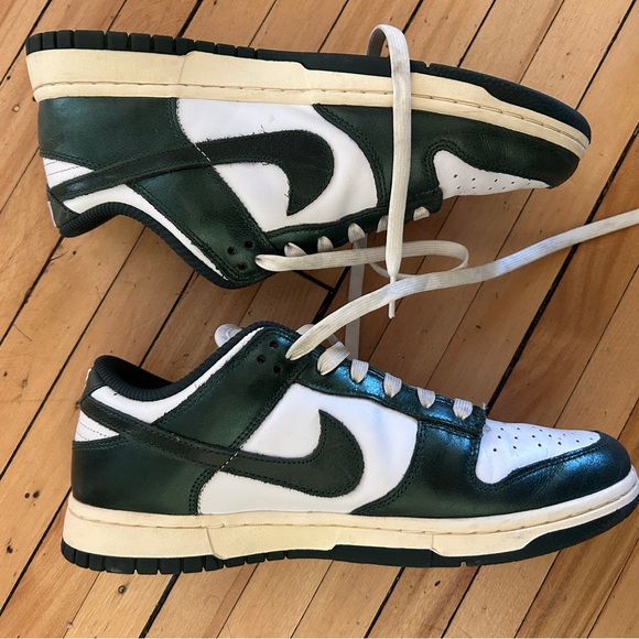 Nike | Shoes | Nike Dunk Low Forest Green And White Shoes | Poshmark